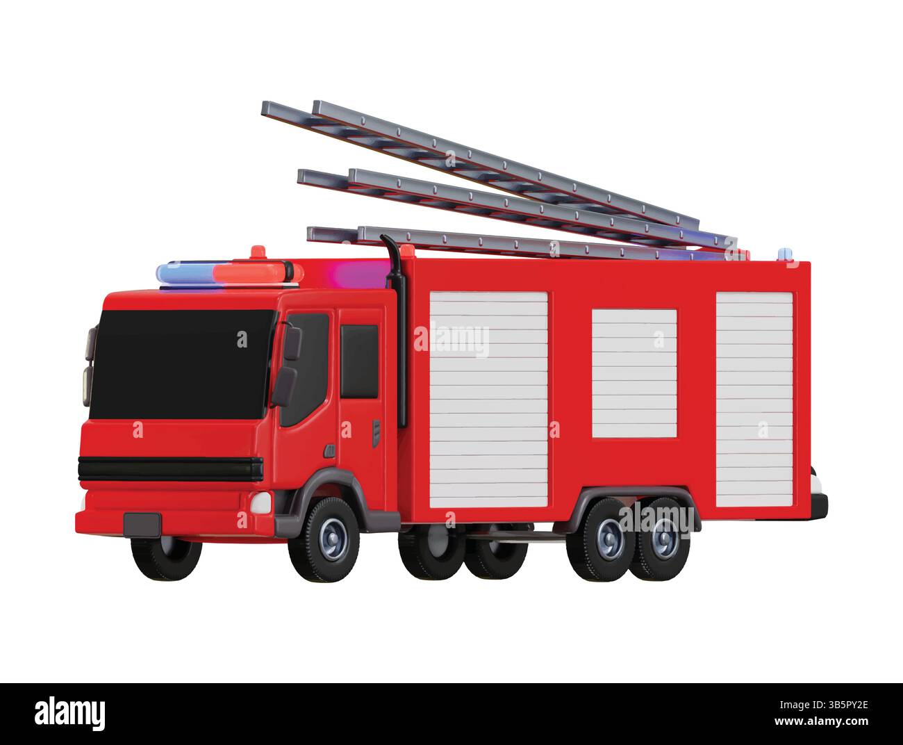 firefighter truck icon 3d rendering vector illustration Stock Vector ...