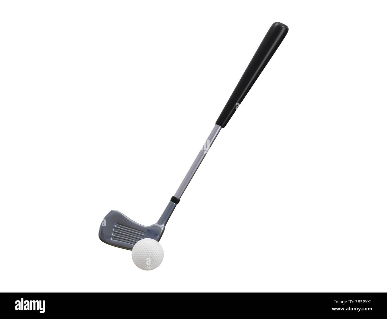 Golf stick with golf ball icon 3d render concept of golf tournament ...