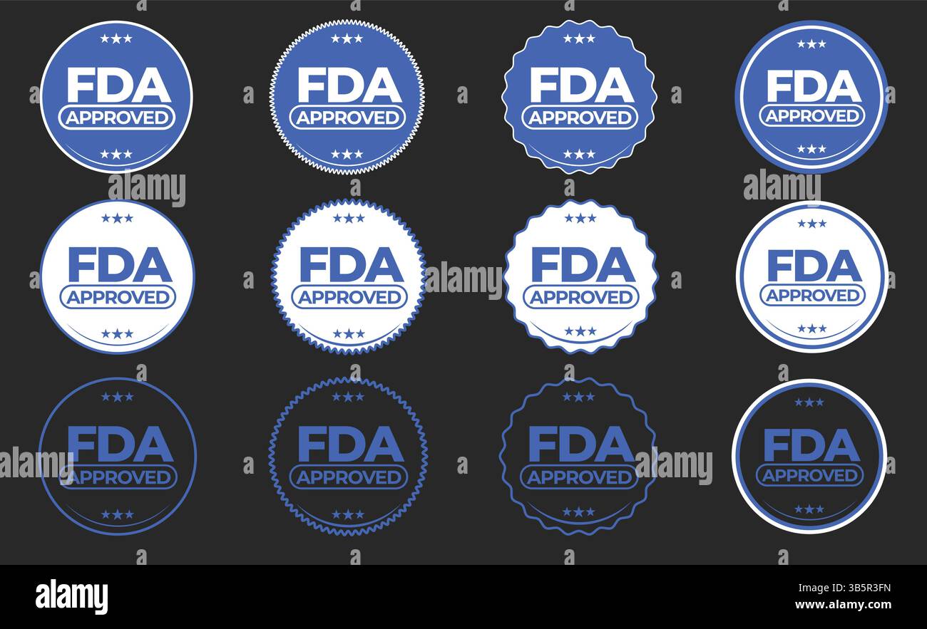 FDA Approved Label Vector Icons – Official Approval Stamp Design for ...