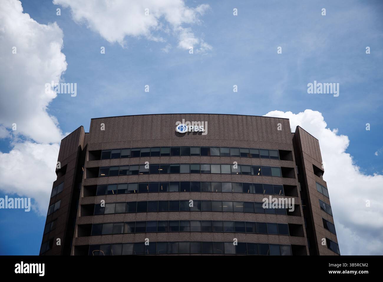 The Public Broadcasting Service (PBS) headquarters is seen on May 2 ...