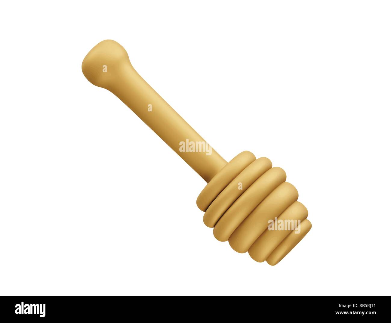 Wooden Honey Dipper icon 3d render illustration. Honey dipper icon 3d ...