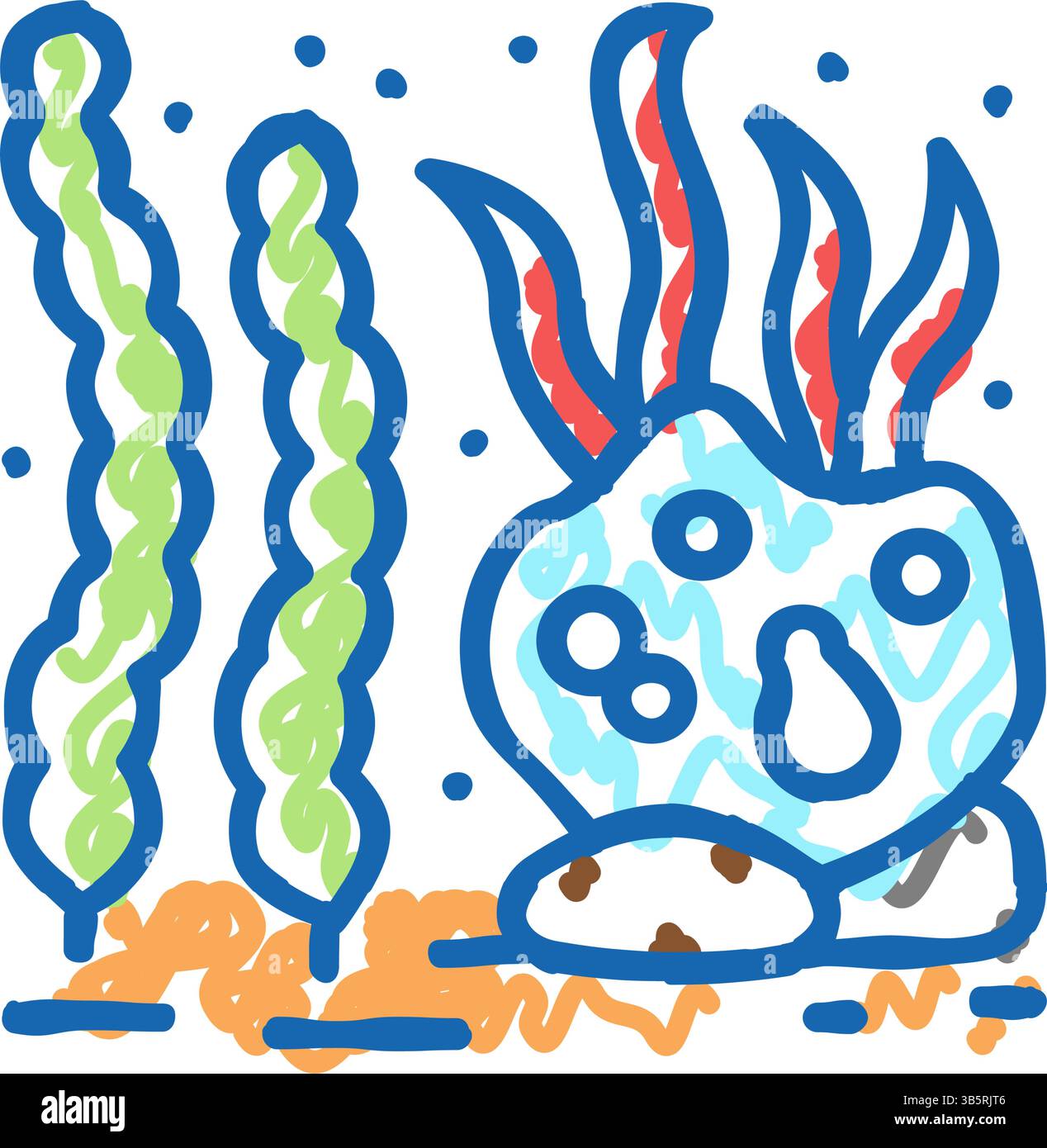 seaweed ocean icon doodle illustration Stock Vector Image & Art - Alamy