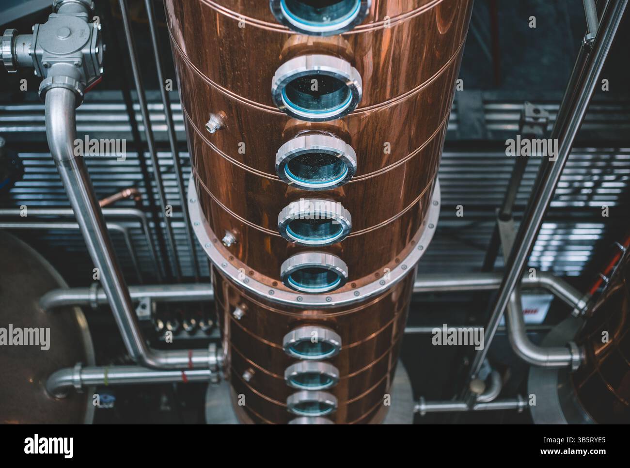 Copper Distillation Apparatus in Industrial Setting Stock Photo - Alamy