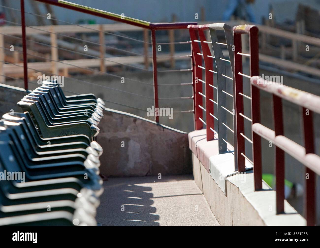 FILE - Current railings, far right, stand in front of the outfield ...