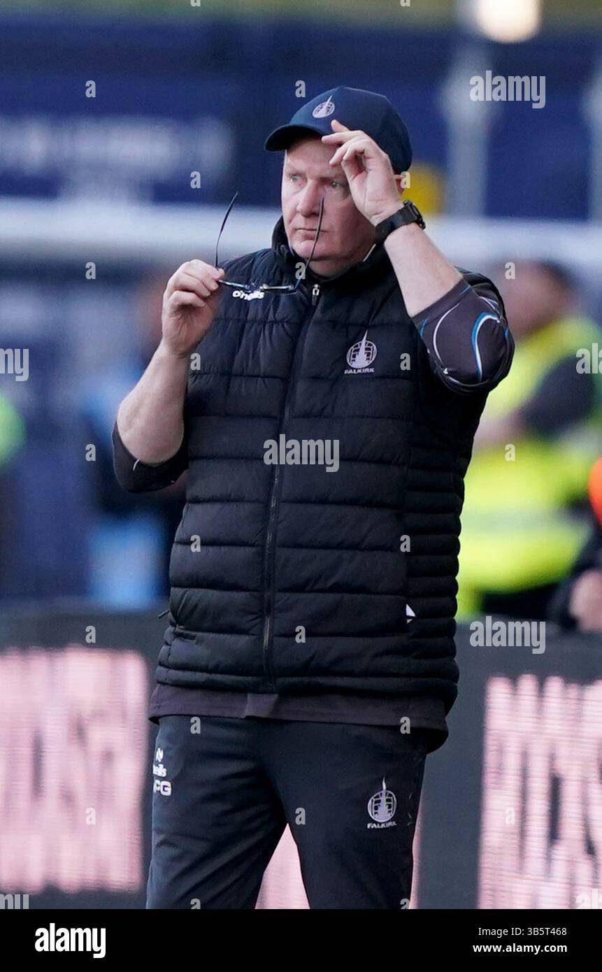 Falkirk FC's manager John McGlynn during the William Hill Championship ...
