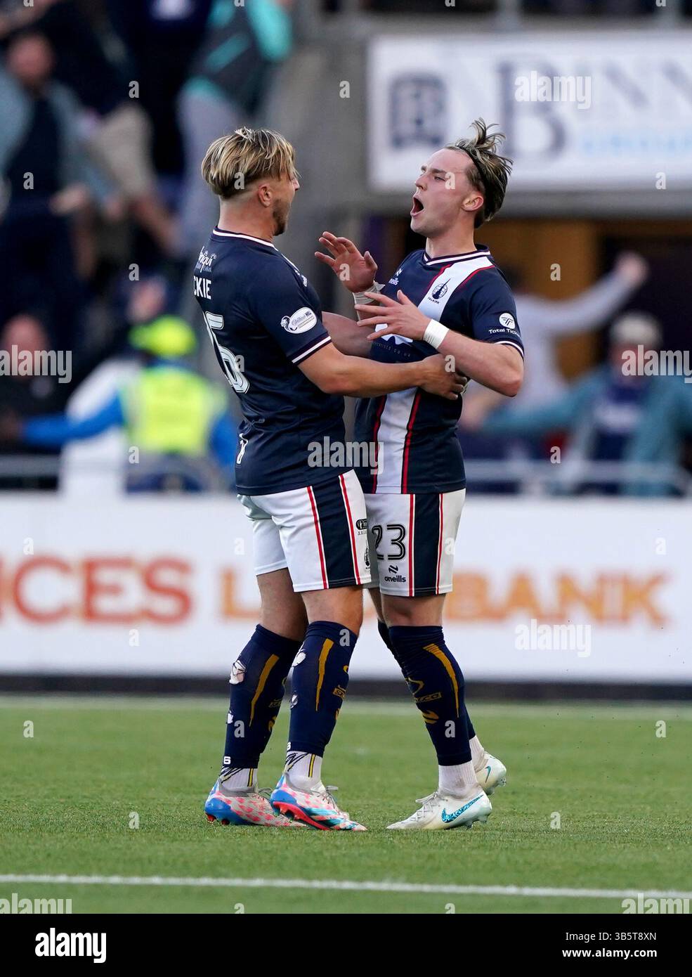 Falkirk FC's Ethan Ross celebrates scoring their side's first goal of ...