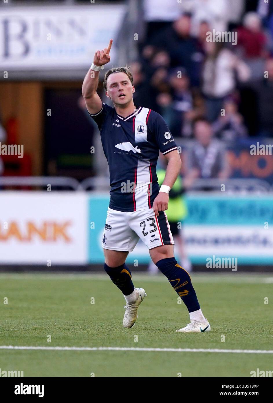 Falkirk FC's Ethan Ross celebrates scoring their side's first goal of ...