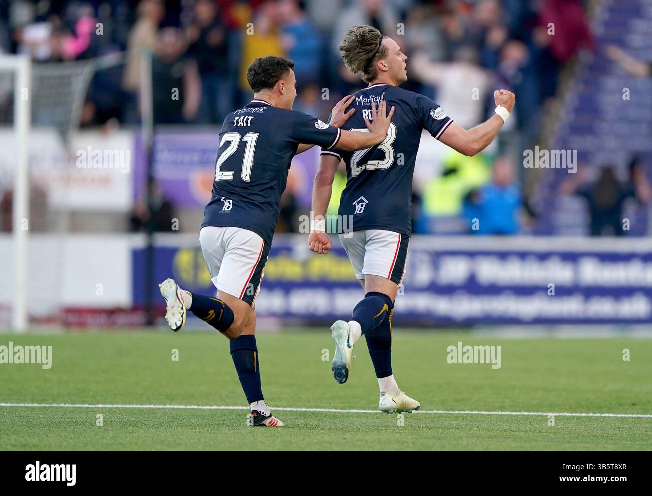 Falkirk FC's Ethan Ross celebrates scoring their side's first goal of ...