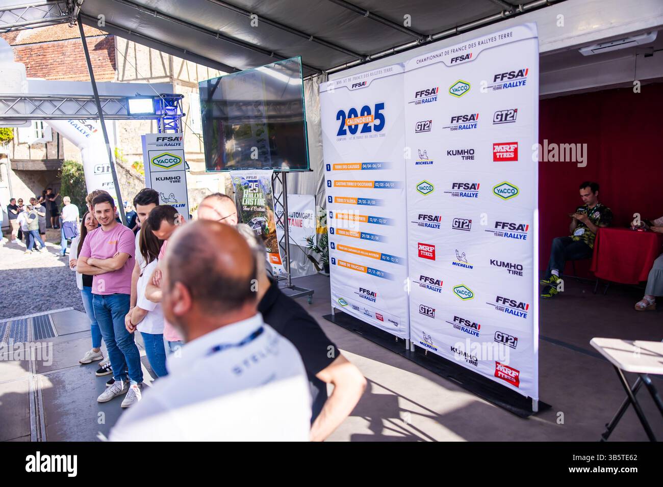 Bretenoux, France. 02nd May, 2025. Panneau calendrier during the Rallye ...