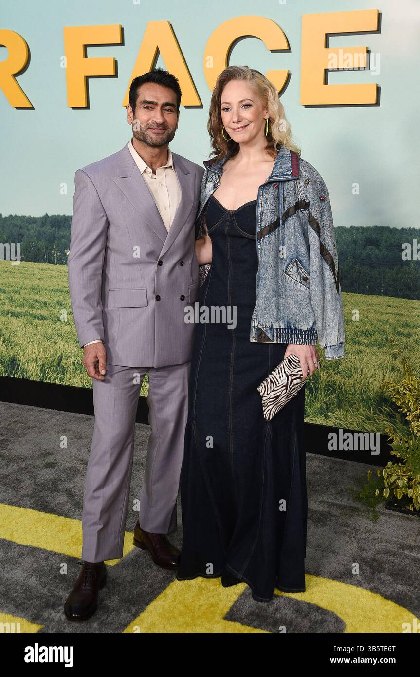 Kumail Nanjiani, left, and Emily V. Gordon arrive at the premiere of ...