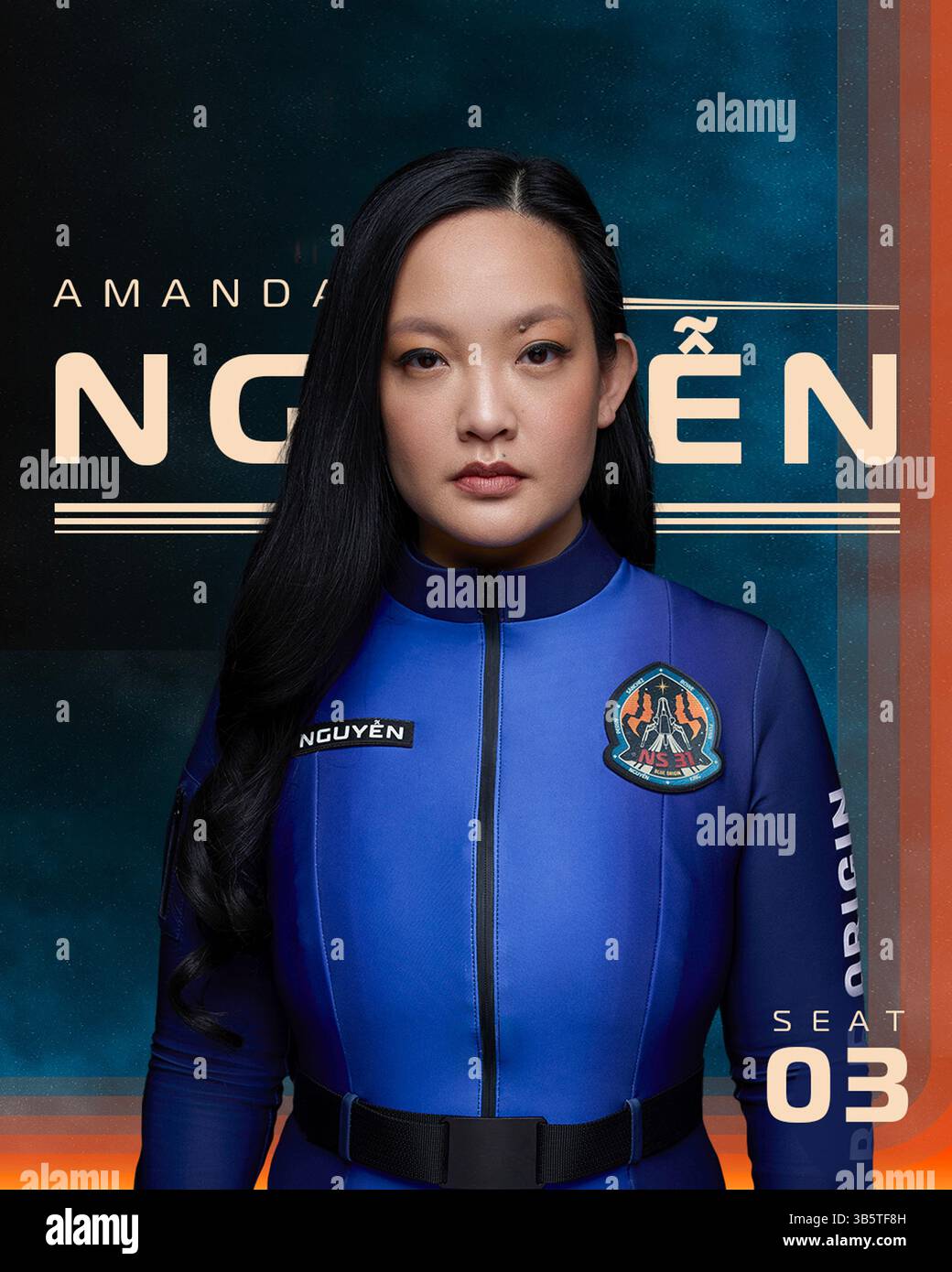Texas, USA. 14th Apr, 2025. AMANDA NGUYEN Portrait Card. Suborbital ...