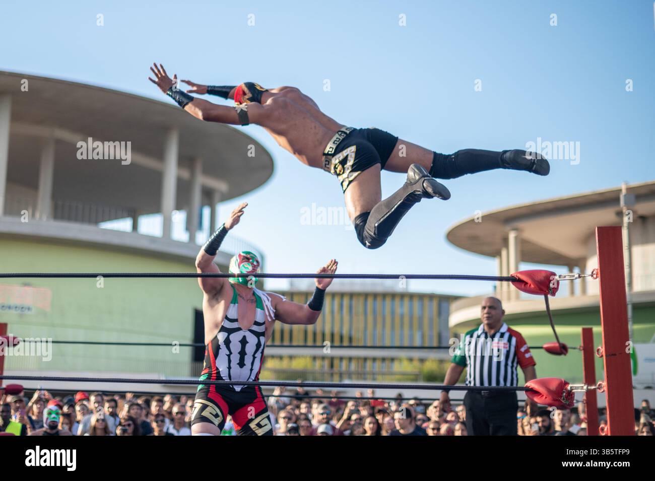 September 3, 2022, Zaragoza, Spain: Mexican Wrestling exhibition during ...