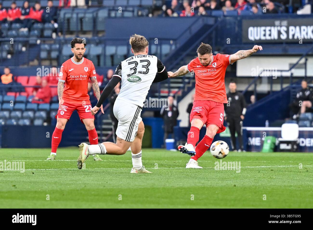 Glasgow, Scotland, UK. 2nd May, 2025. Callum Fordyce of Raith Rovers ...