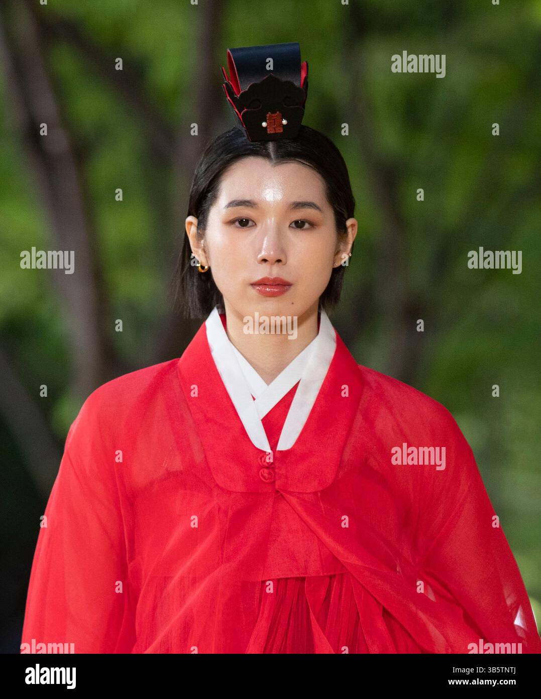 Seoul, South Korea. 2nd May, 2025. A model walks runway in a South Korean designer Song Hye-mi ...