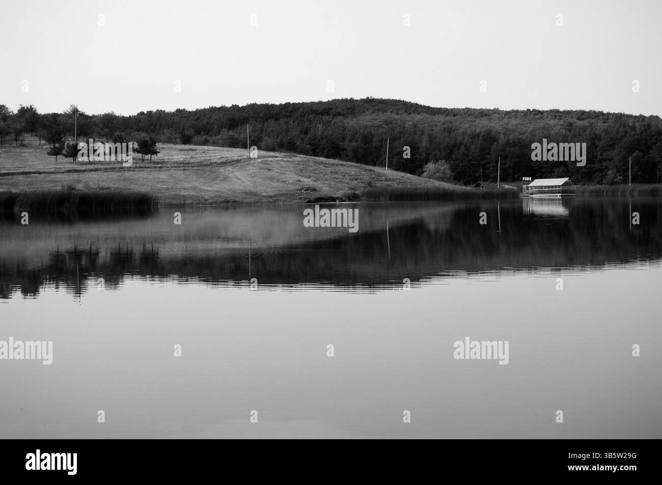 Hiking on lake near Black and White Stock Photos & Images - Alamy