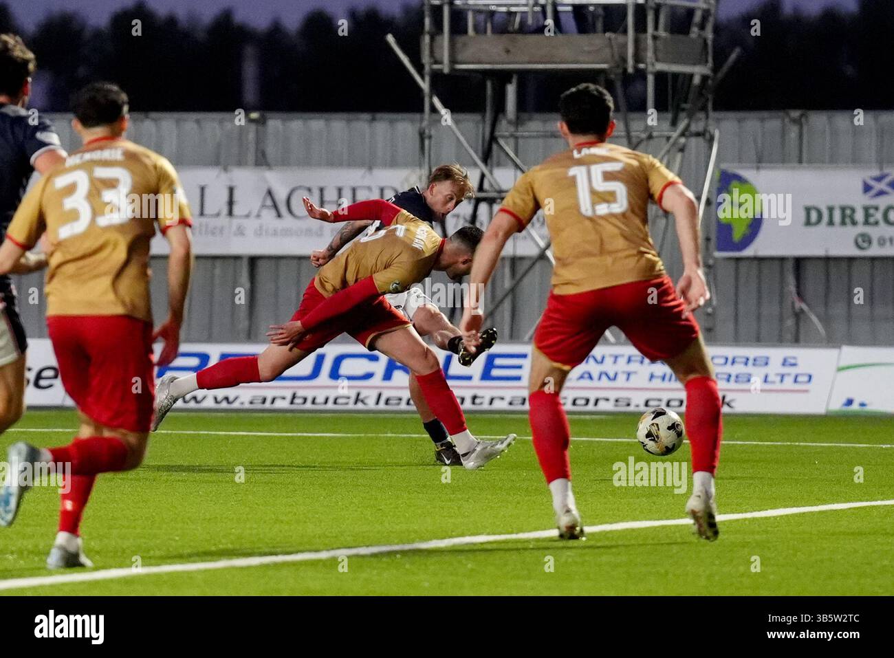 Falkirk FC's Calvin Miller scores their side's third goal of the game ...
