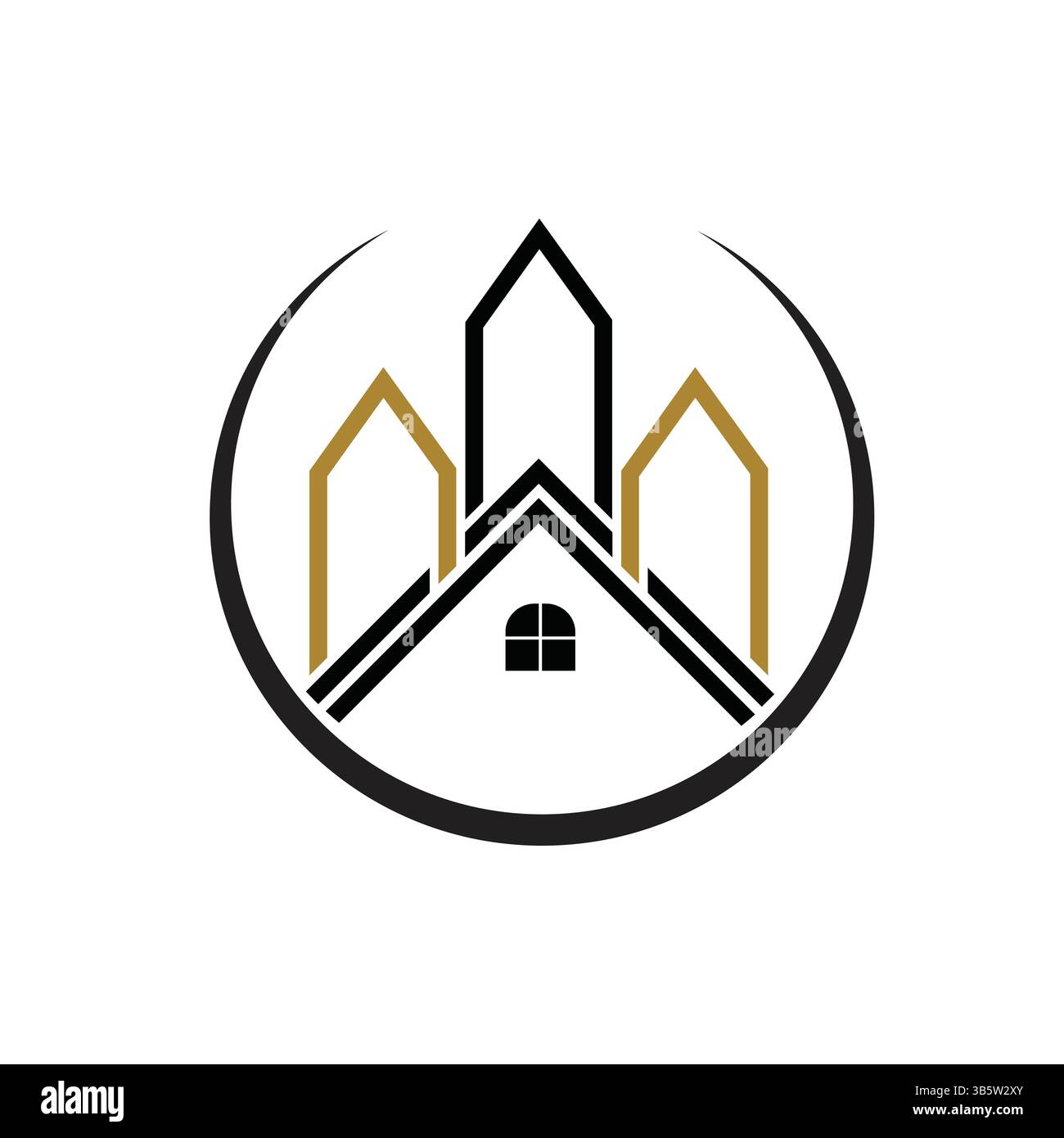 Real Estate and Architecture Logo – Elegant House Roof and High-Rise ...