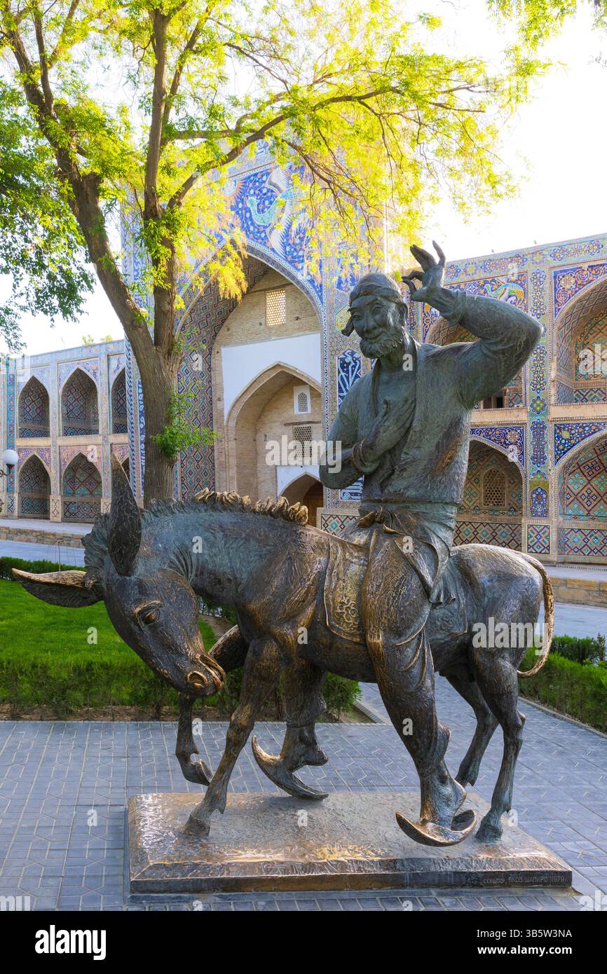 A statue of the fictional 13th-century character Khodja Nasreddin aka ...
