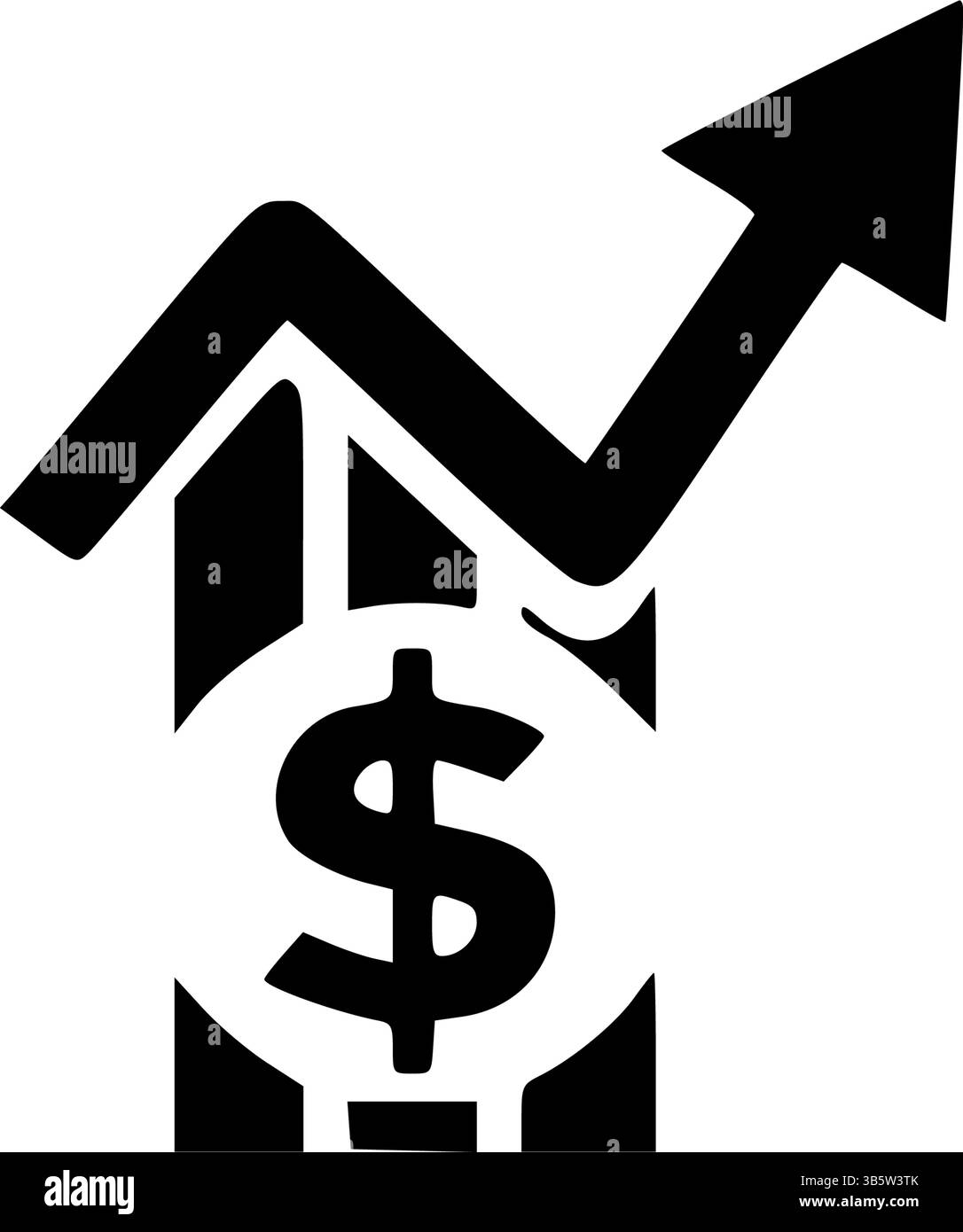 Upward financial icon Black and White Stock Photos & Images - Alamy