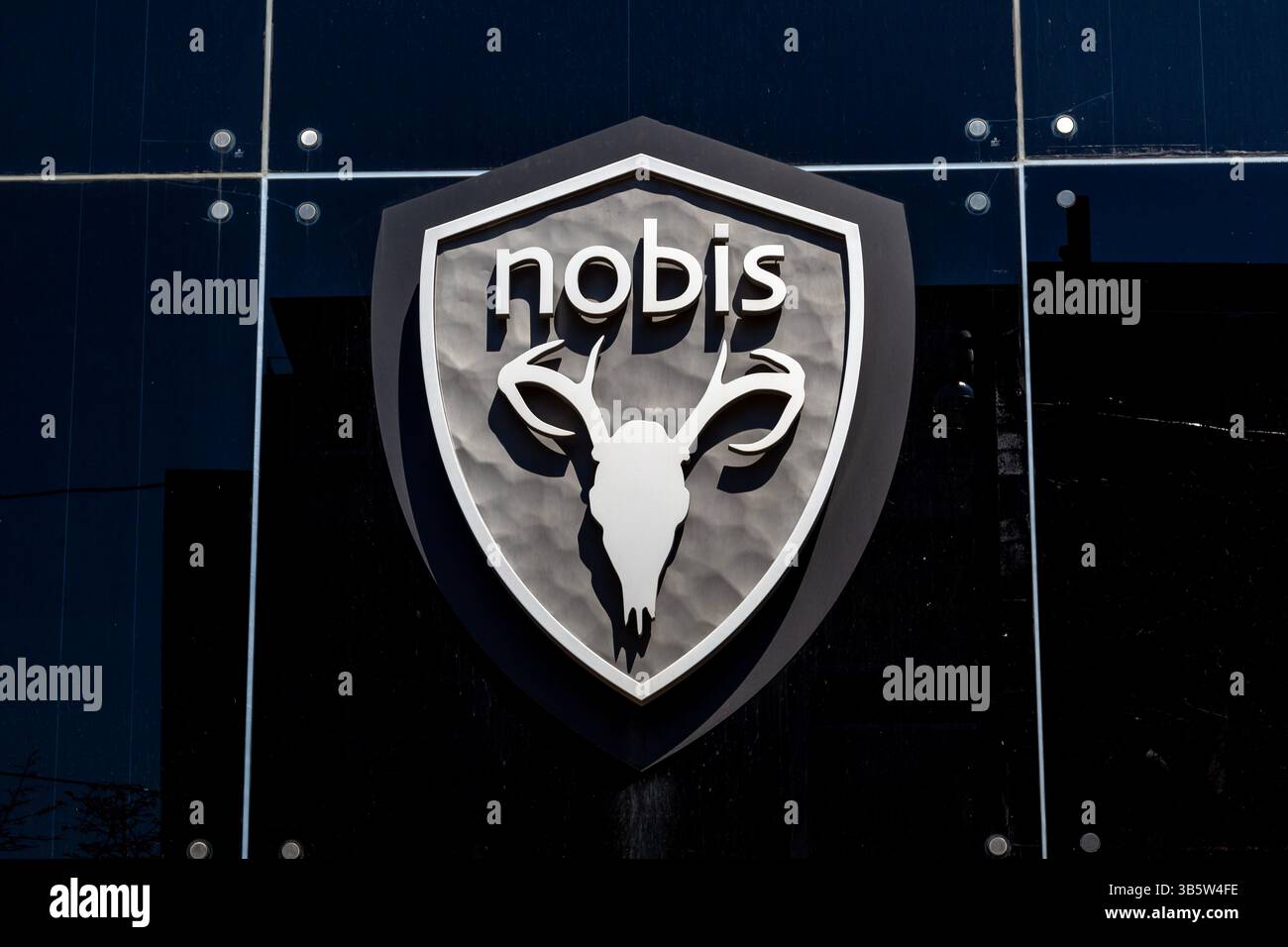 Close-up of Nobis store sign on the building in downtown Toronto Stock ...
