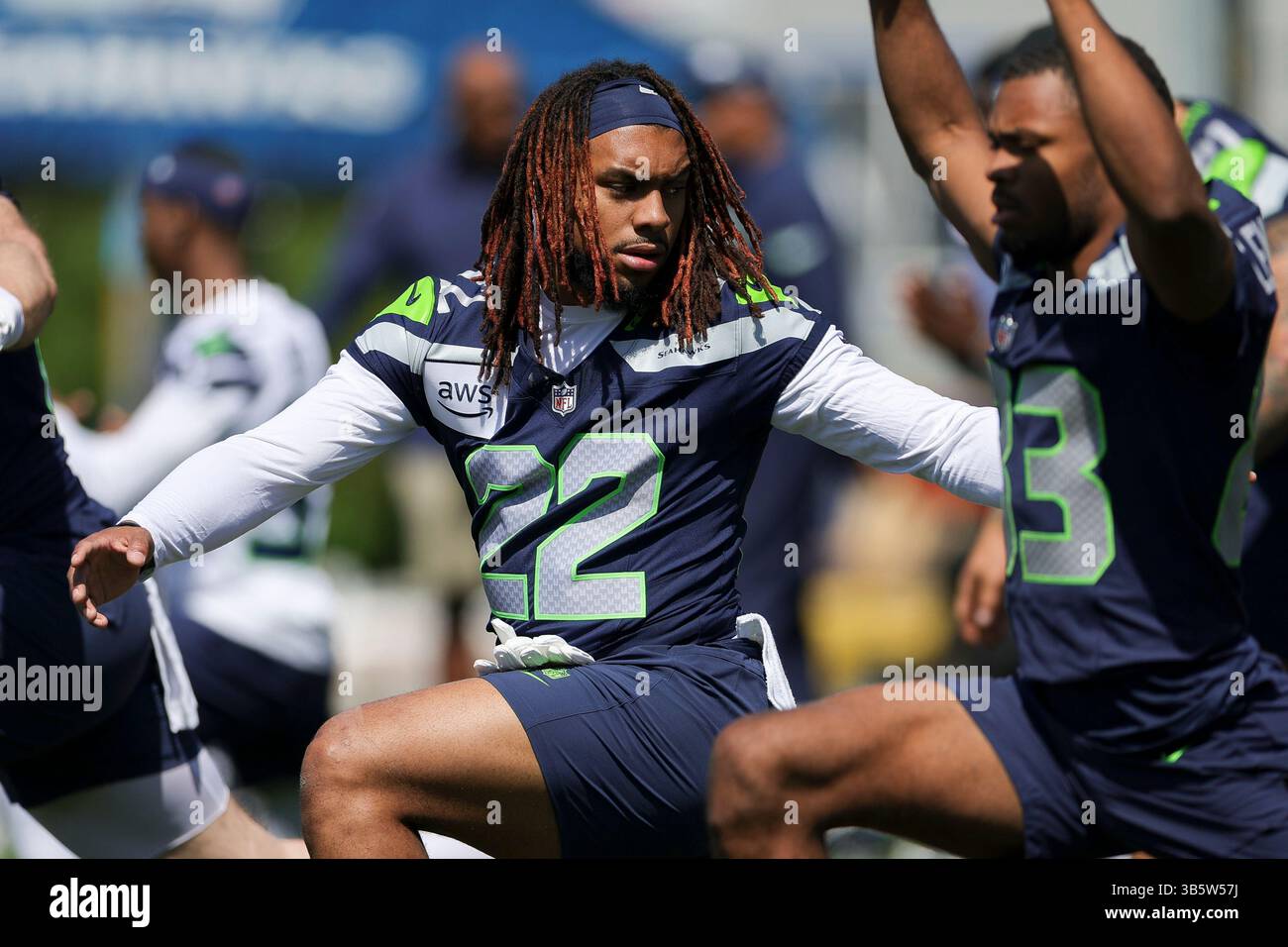 Seattle Seahawks running back Damien Martinez (22) participates during ...