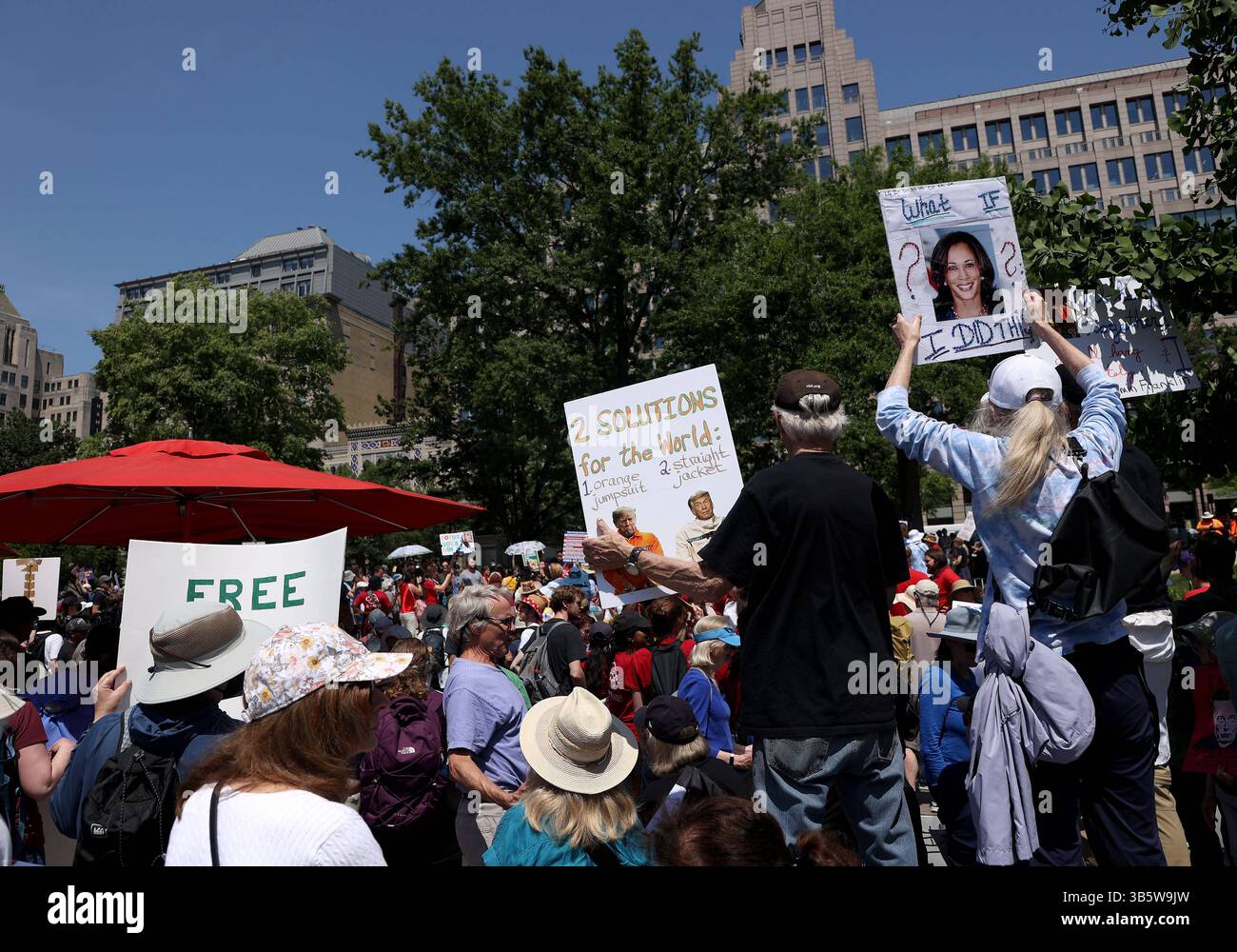May Day Protest in Washington, USA - 01 May 2025. Demonstrators hold ...