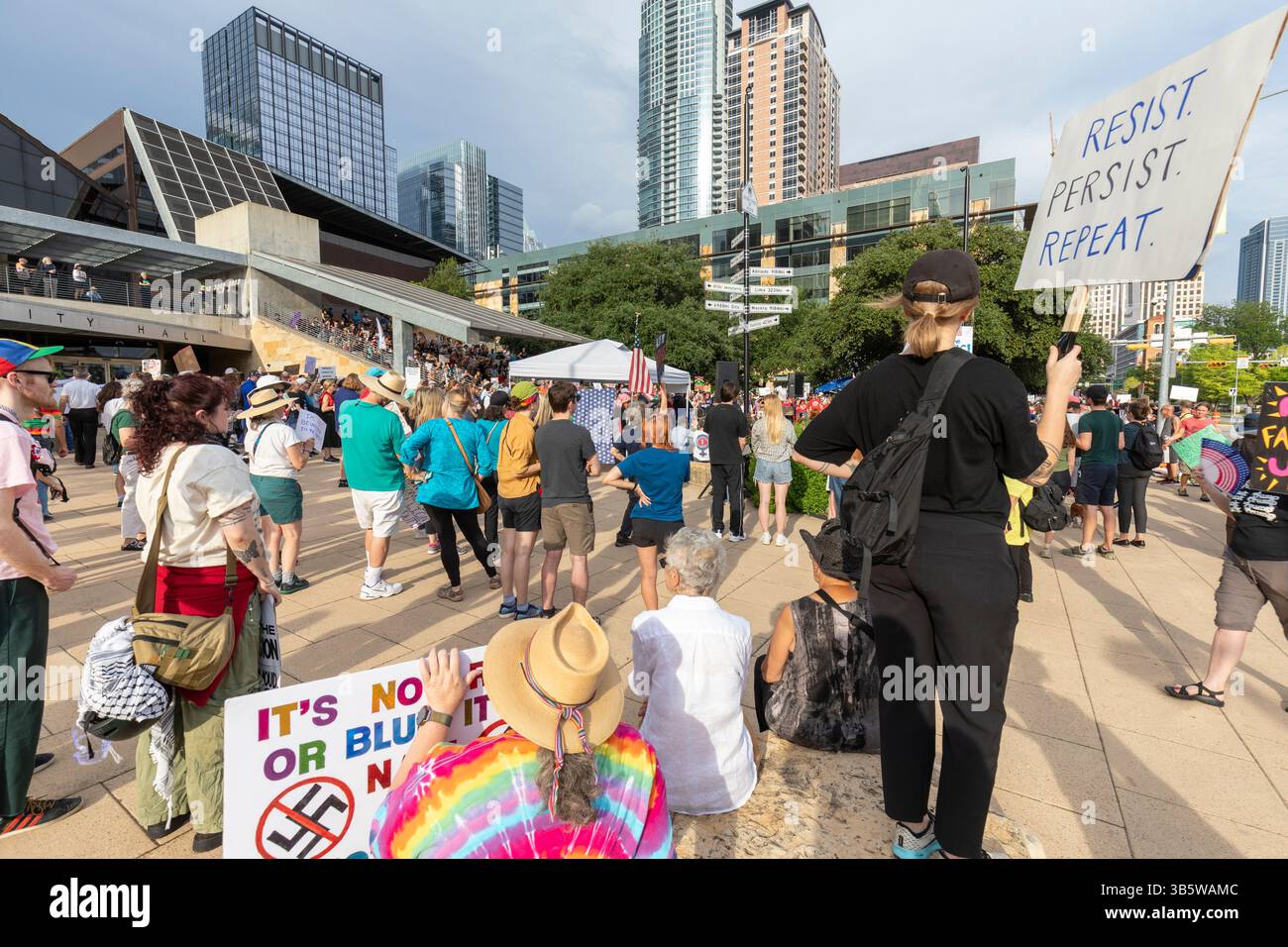May 1st HANDS OFF protesters at City Hall Austin, Texas May 1, 2025 ...