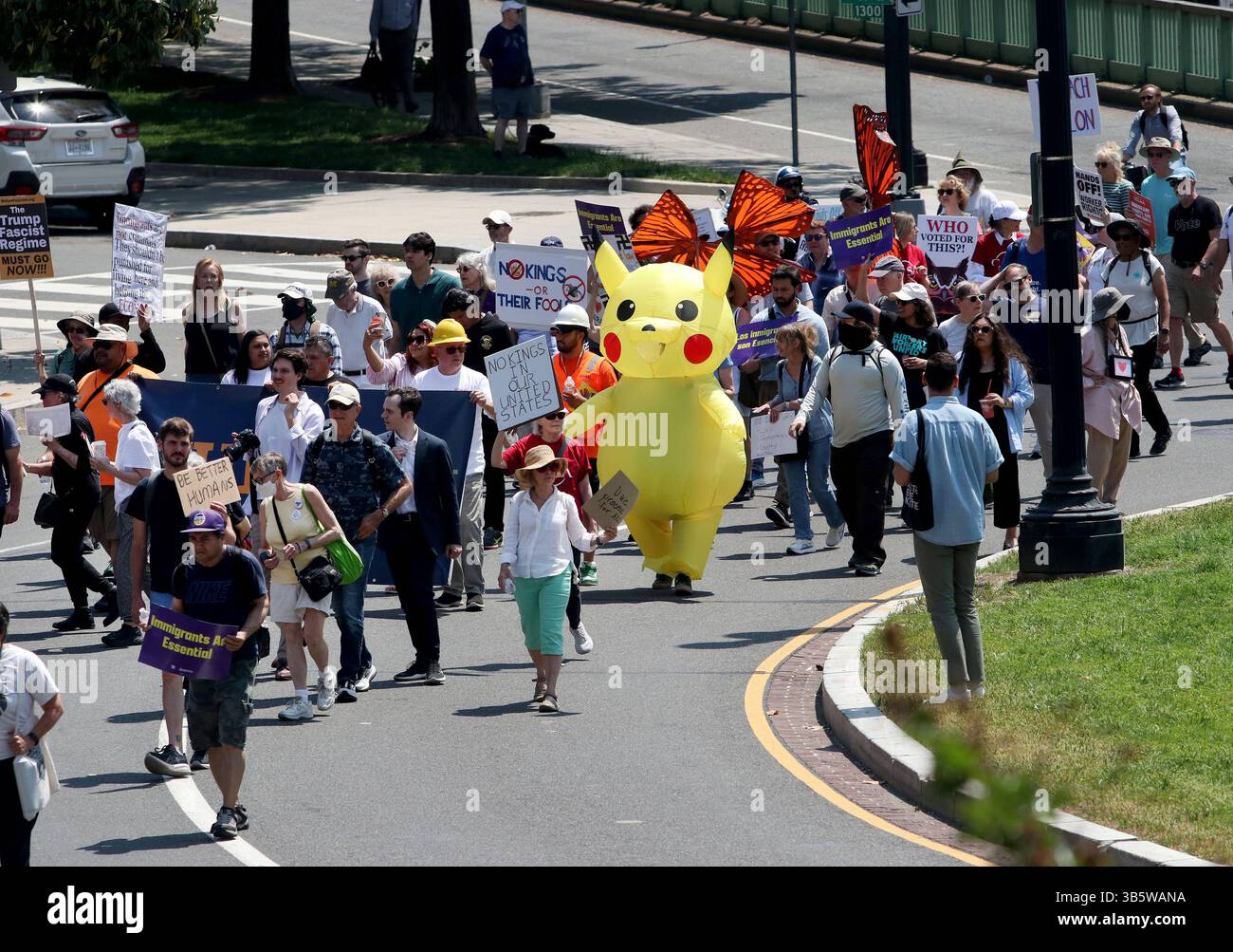 May Day Protest in Washington, USA - 01 May 2025. Demonstrators hold ...