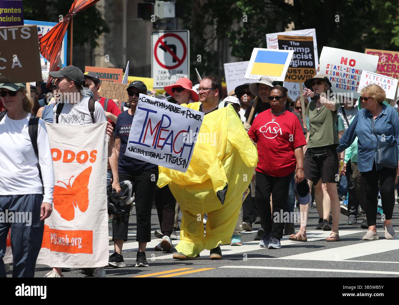 May Day Protest in Washington, USA - 01 May 2025. Demonstrators hold ...