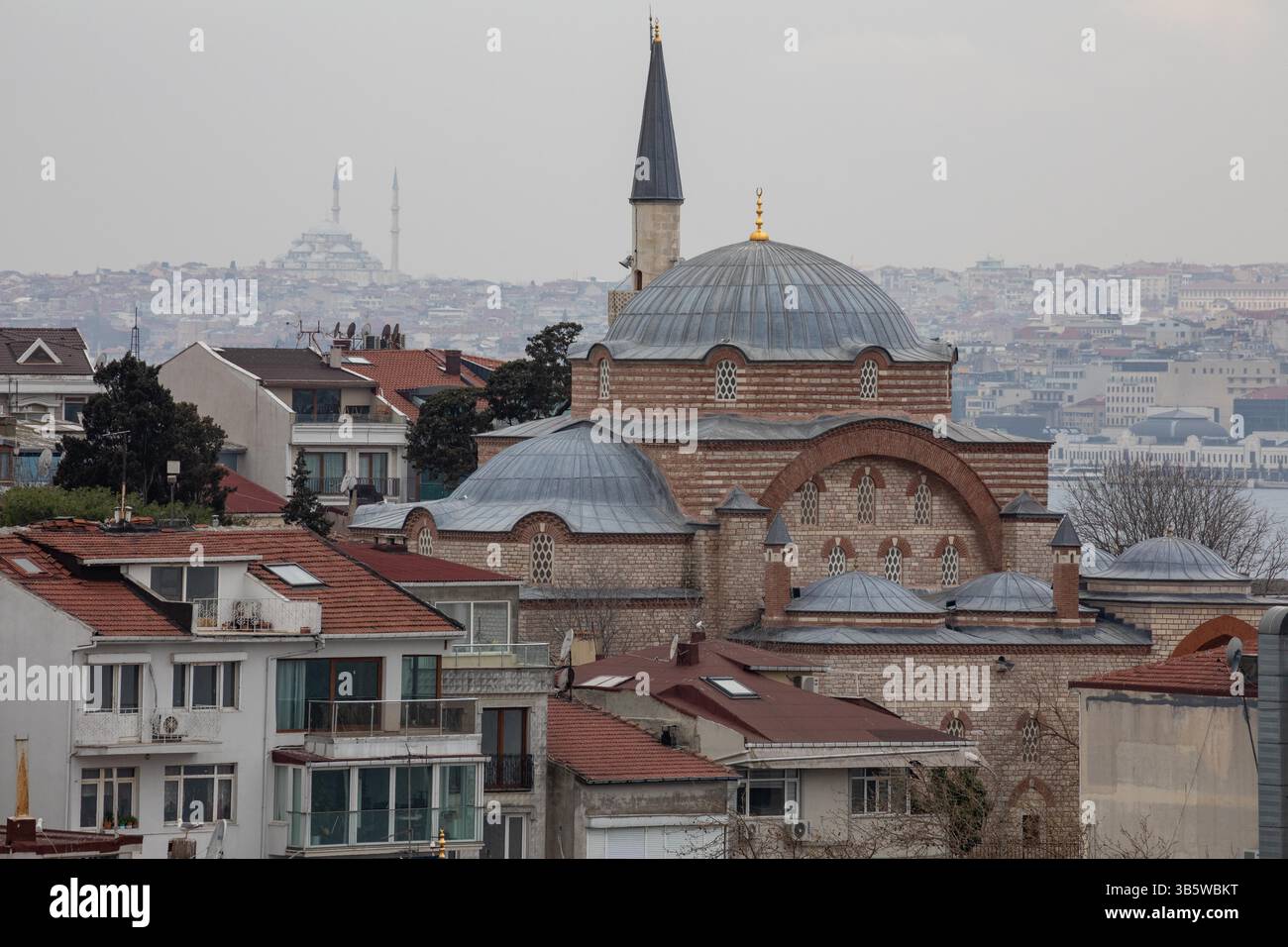 April 8, 2022: High angle zoomed view of Rum Mehmed Pasha Mosque in the ...