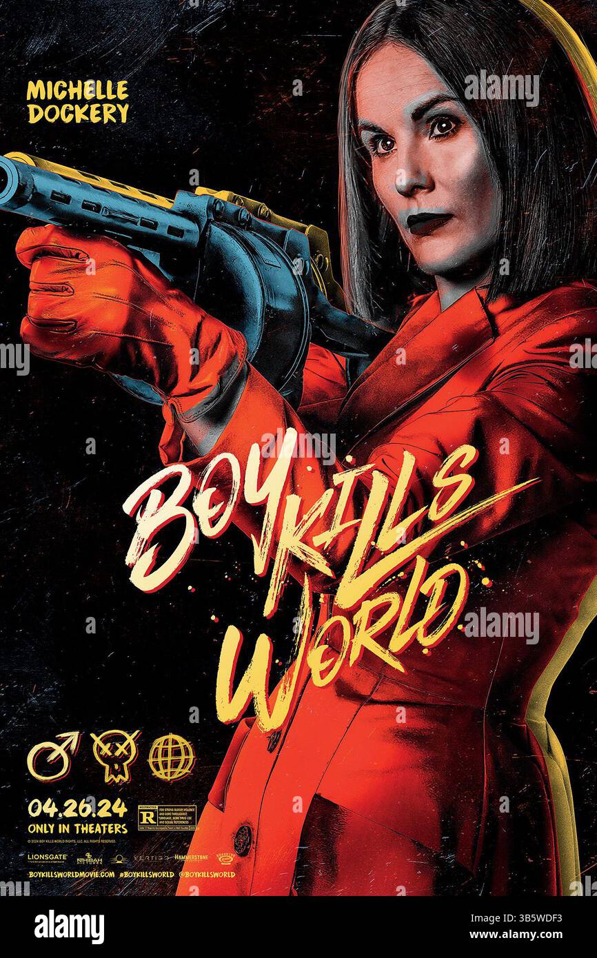 Boy Kills World (2023)POSTER ART - Michelle Dockery - Melanie Van Der ...