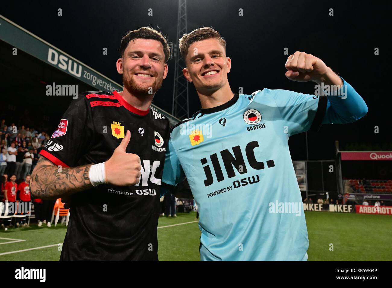 ROTTERDAM - (l-r) Django Warmerdam of Excelsior, Excelsior goalkeeper ...