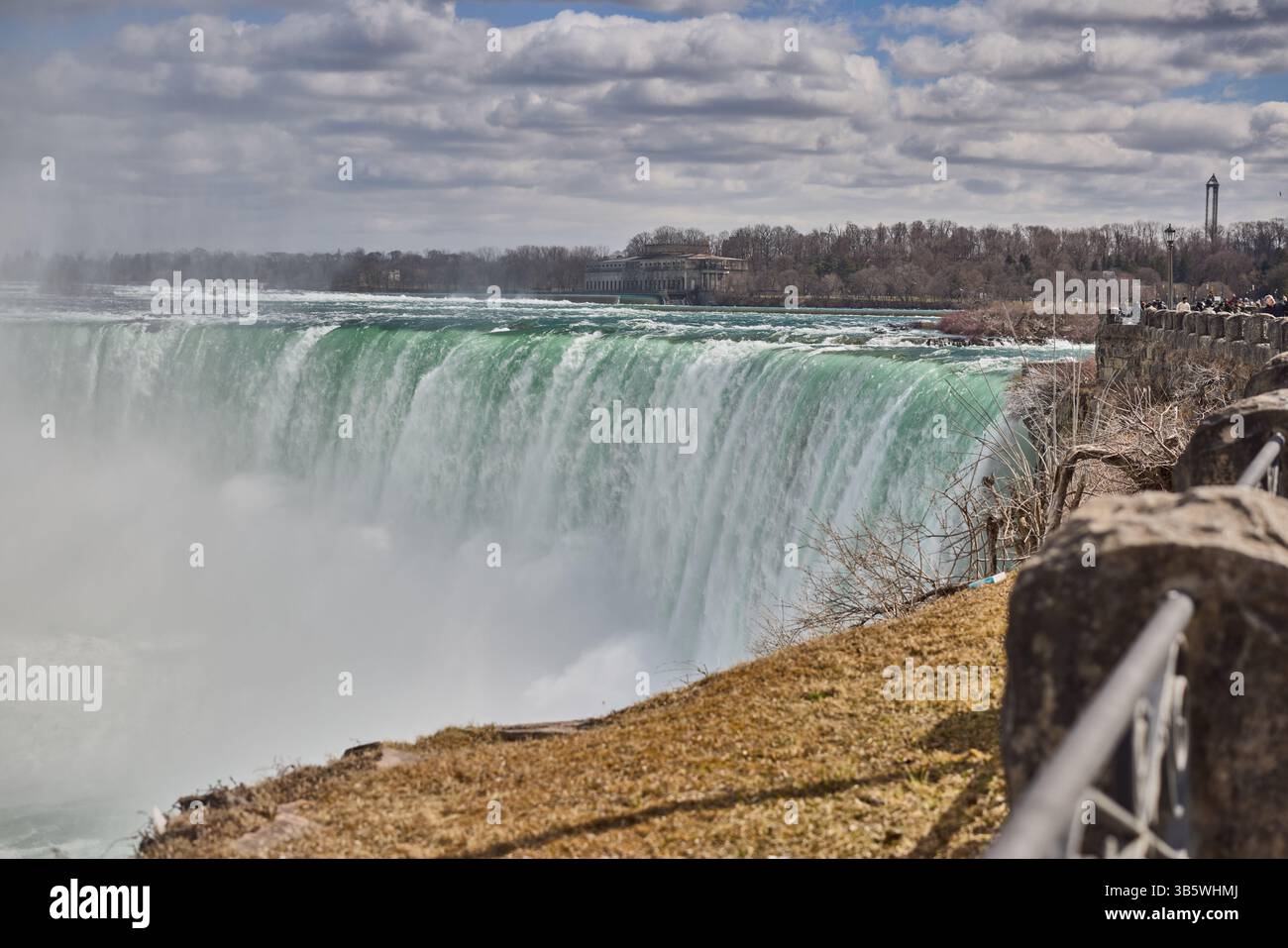 Niagara Falls Canadian Ontario and New York in the United States border ...