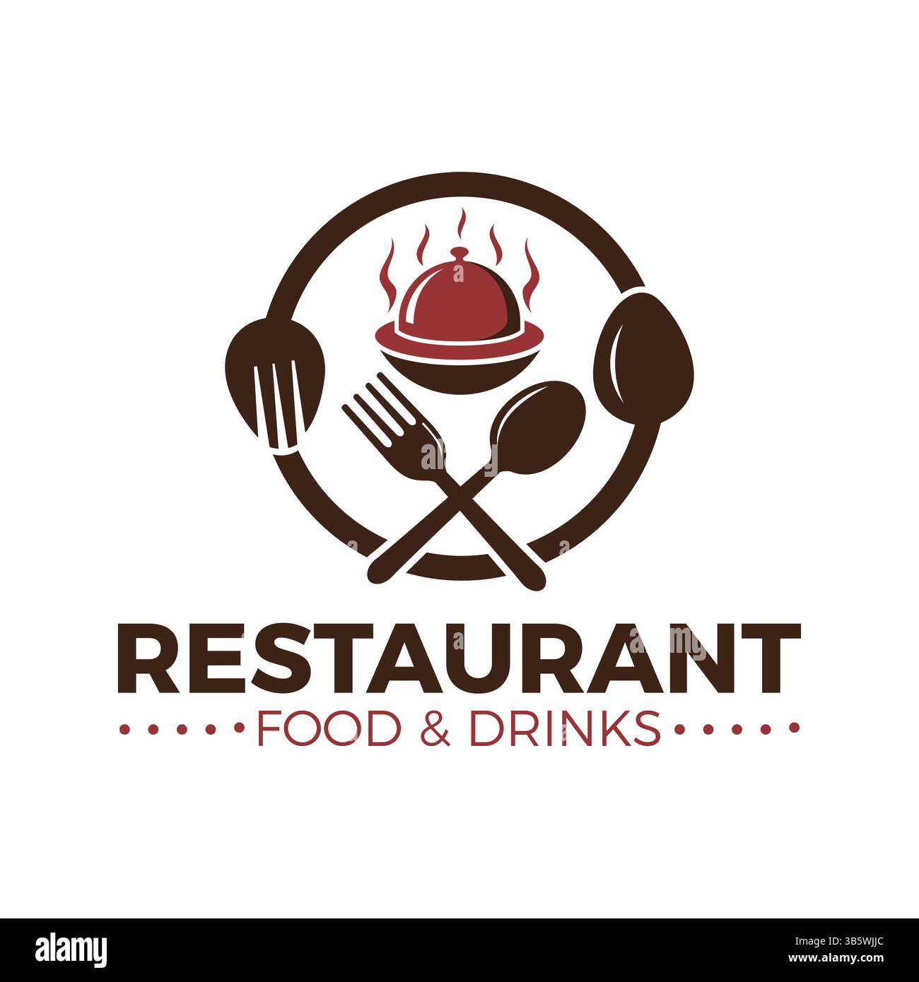 Modern Restaurant Logo Design with Cutlery and Hot Dish Icon Food ...