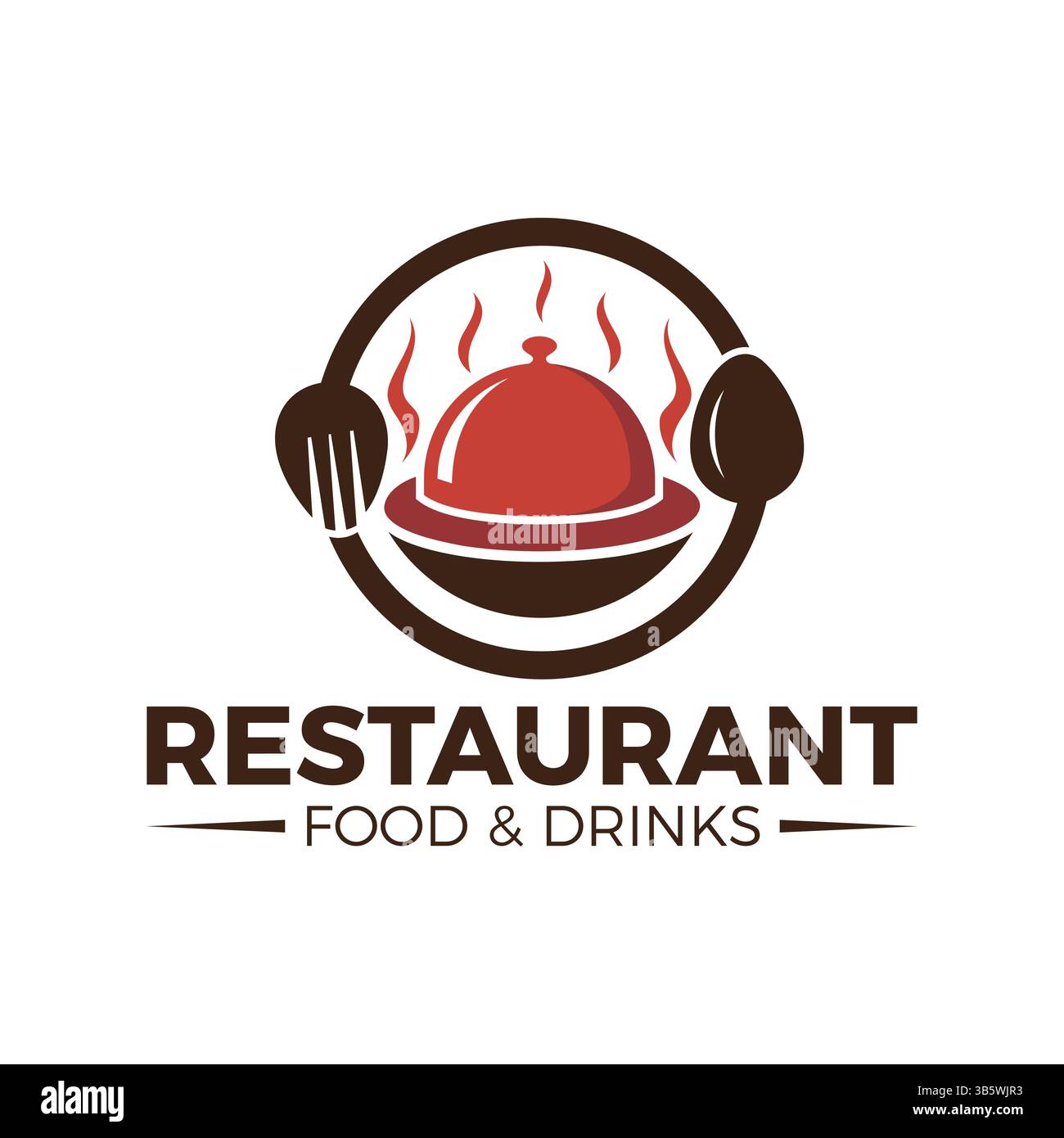 Modern Restaurant Logo Design with Cutlery and Hot Dish Icon Food ...