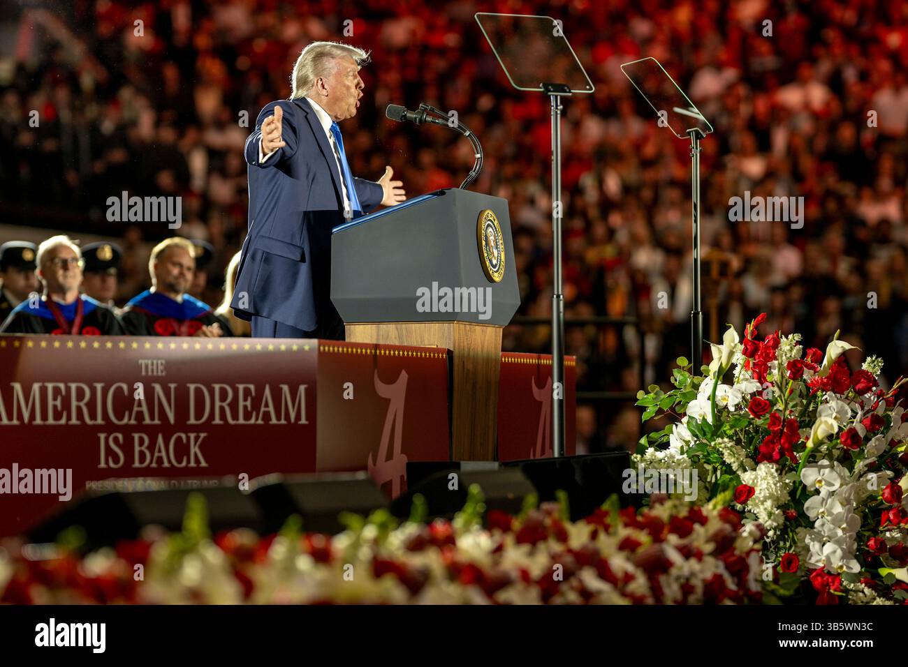 Tuscaloosa, United States. 01st May, 2025. U.S President Donald Trump ...