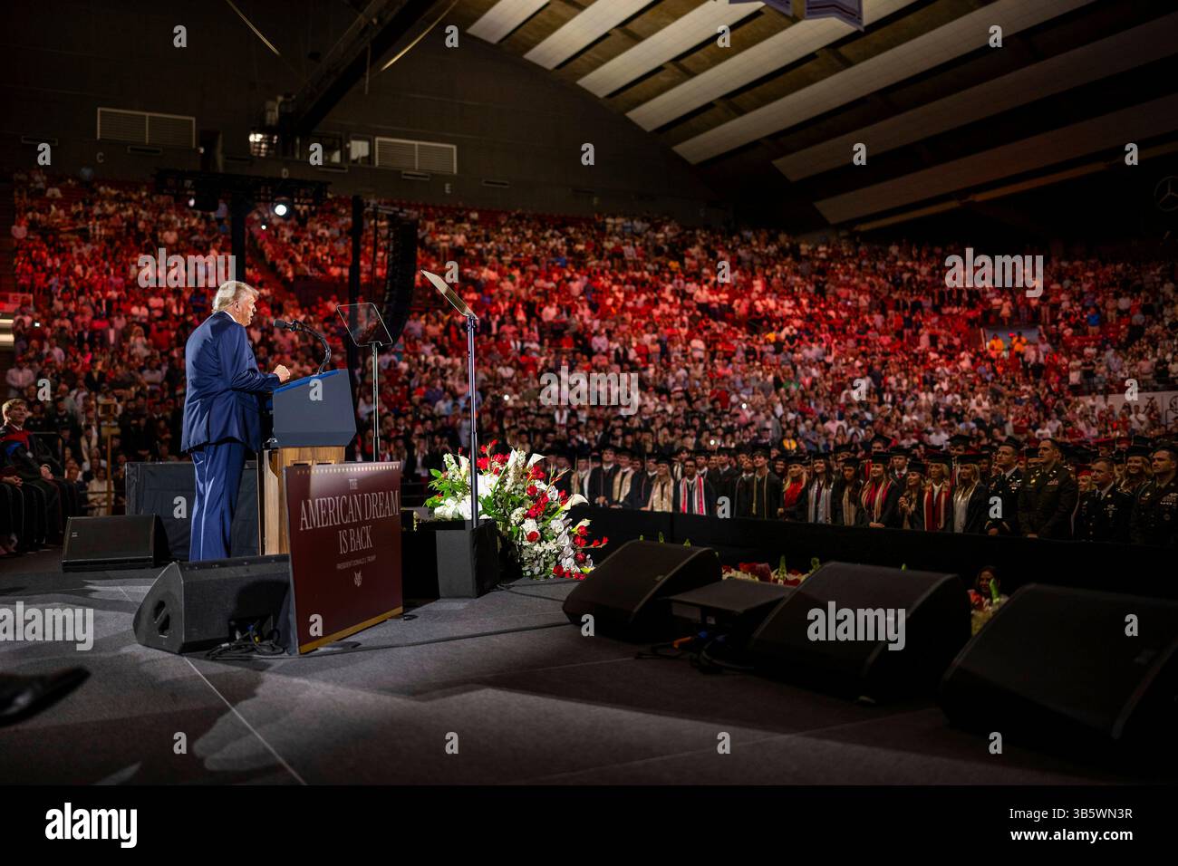Tuscaloosa, United States. 01st May, 2025. U.S President Donald Trump ...