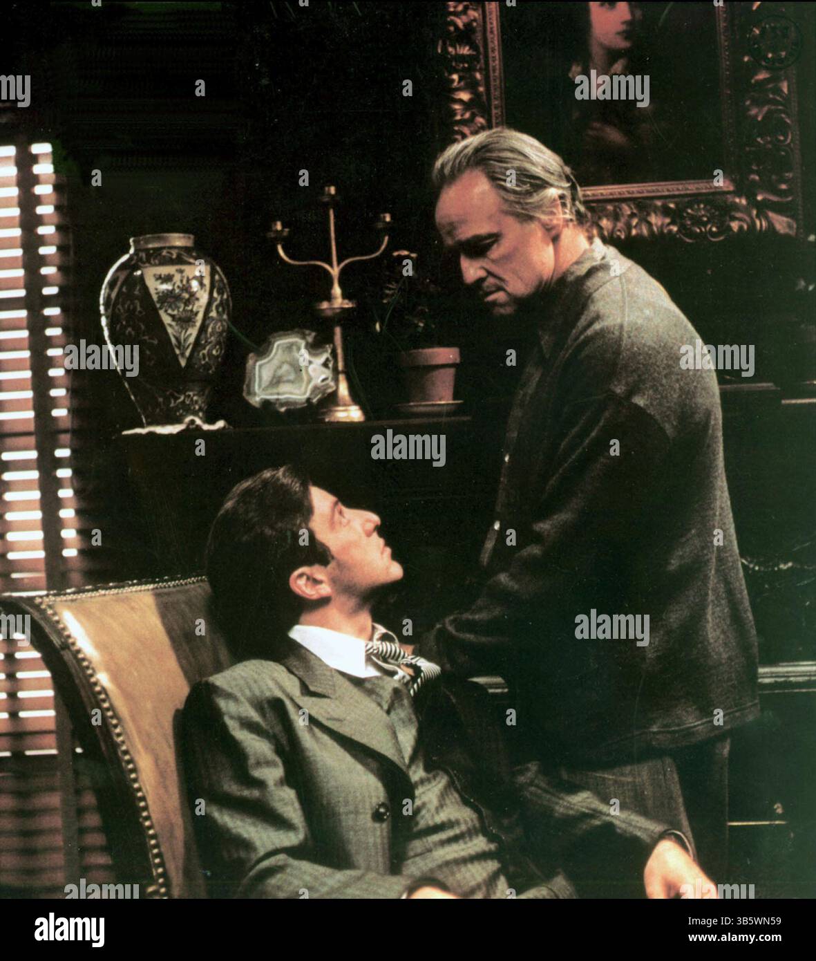 The Godfather (1972) Al Pacino as Michael Corleone Marlon Brando as Don ...