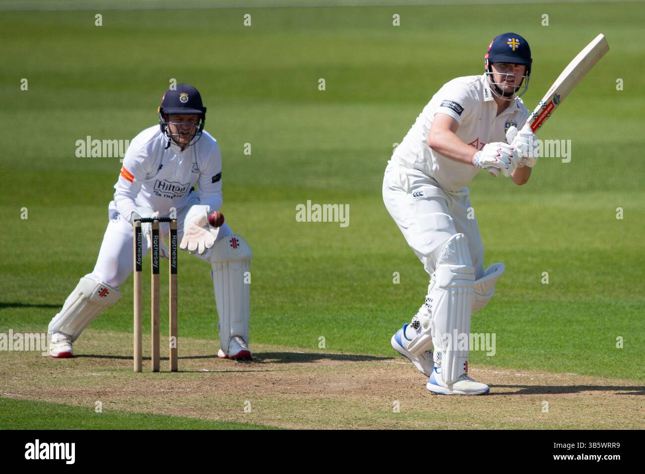 Southampton, UK, 02 May 2025. Alex Lees of Durham batting during the ...