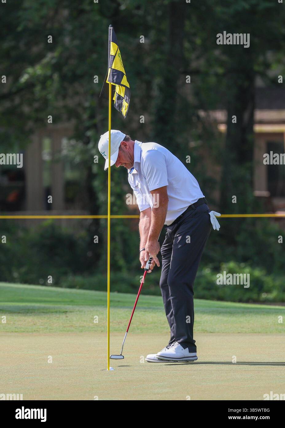 THE WOODLANDS, TX - MAY 02: Alex Cejka puts on 10 green during the ...
