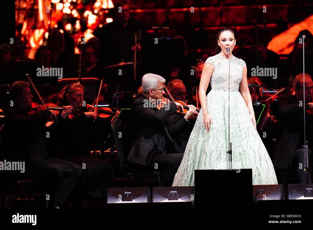 Aida Garifullina performing on stage at the O2 Arena, London, during ...