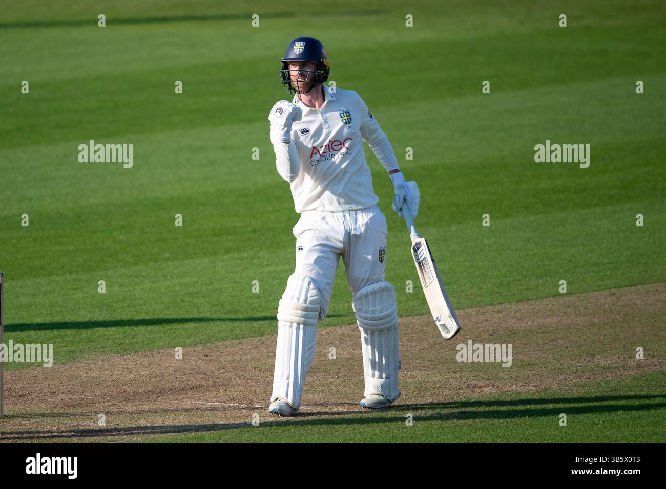 Southampton, UK, 02 May 2025. Graham Clark of Durham celebrates on ...