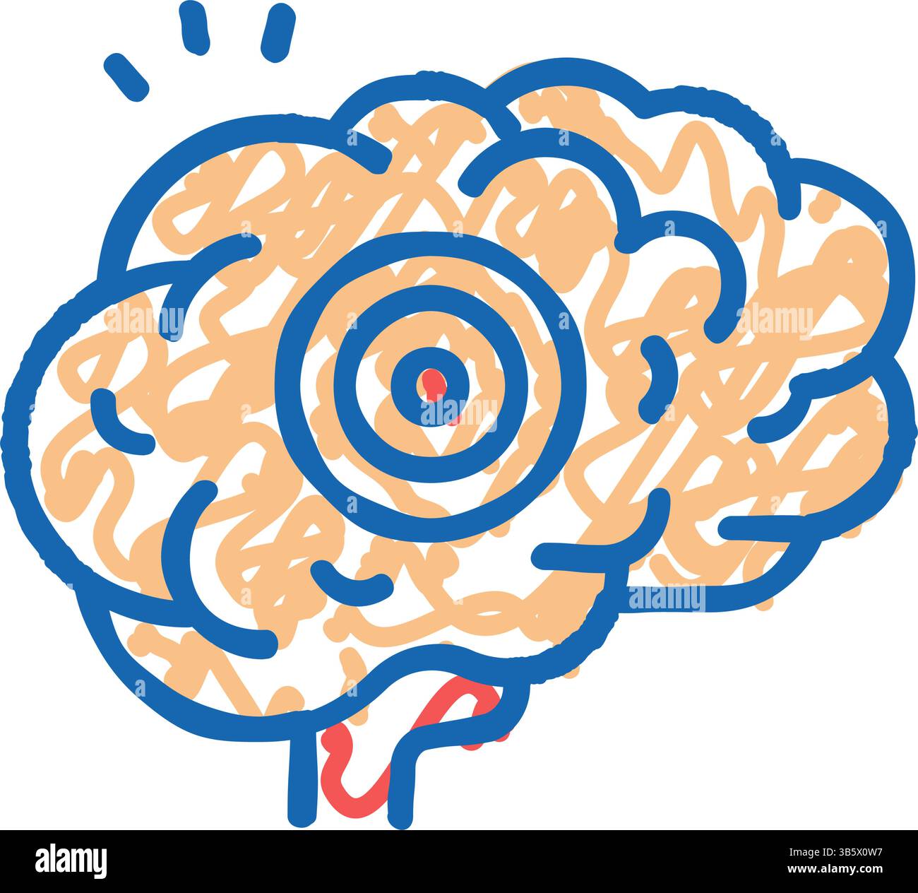 brain pain icon doodle illustration Stock Vector Image & Art - Alamy
