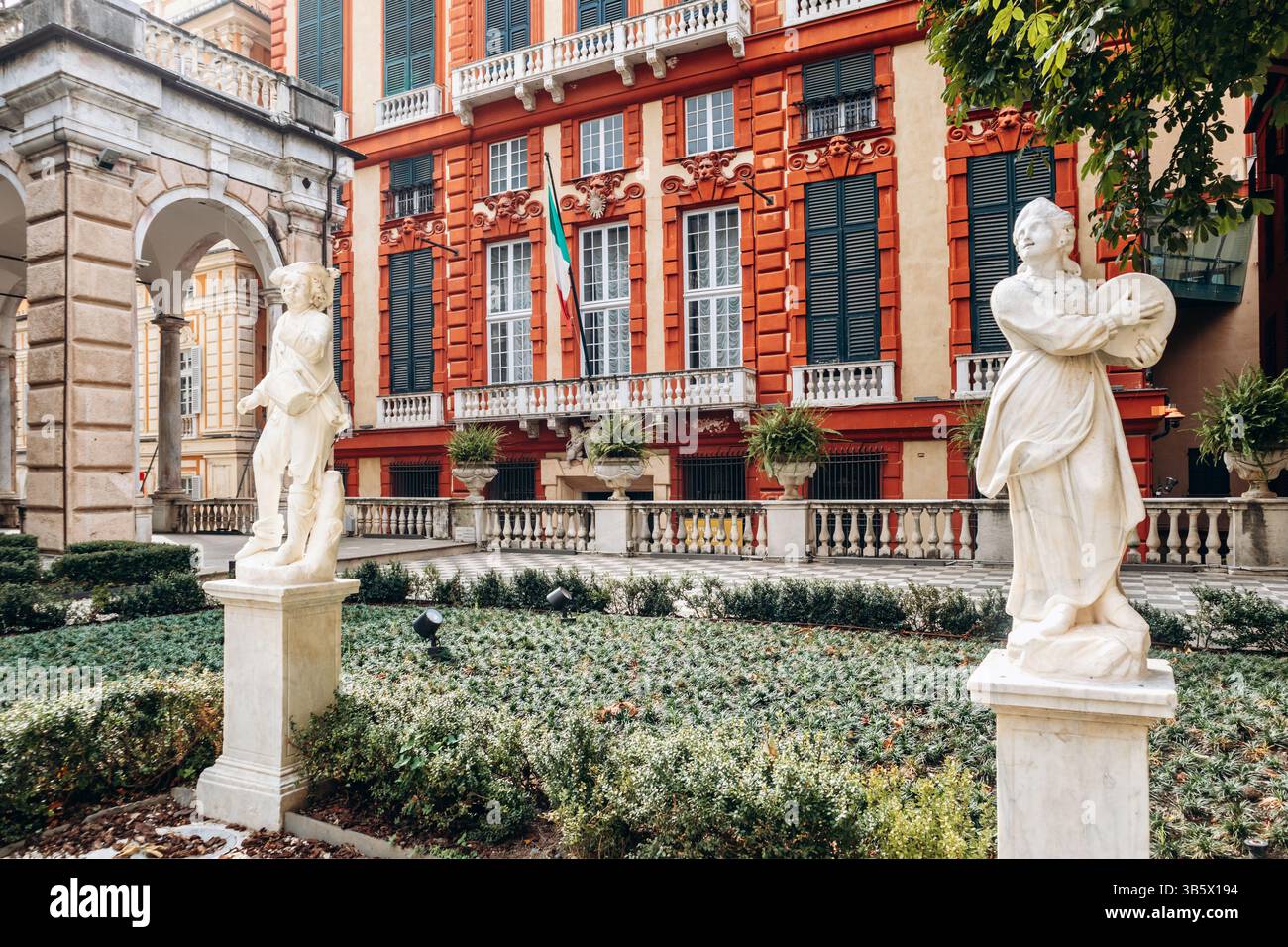 Genoa, Italy - September 22, 2024: Courtyard of Palazzo Bianco in Genoa ...