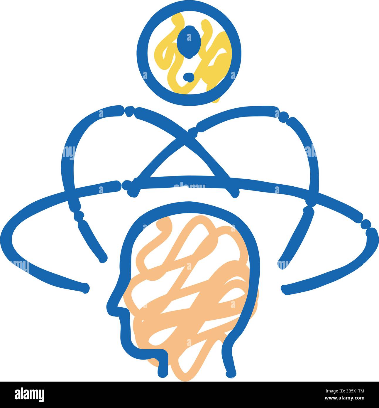 dizziness disease doodle icon sketch vector. dizziness disease sign ...