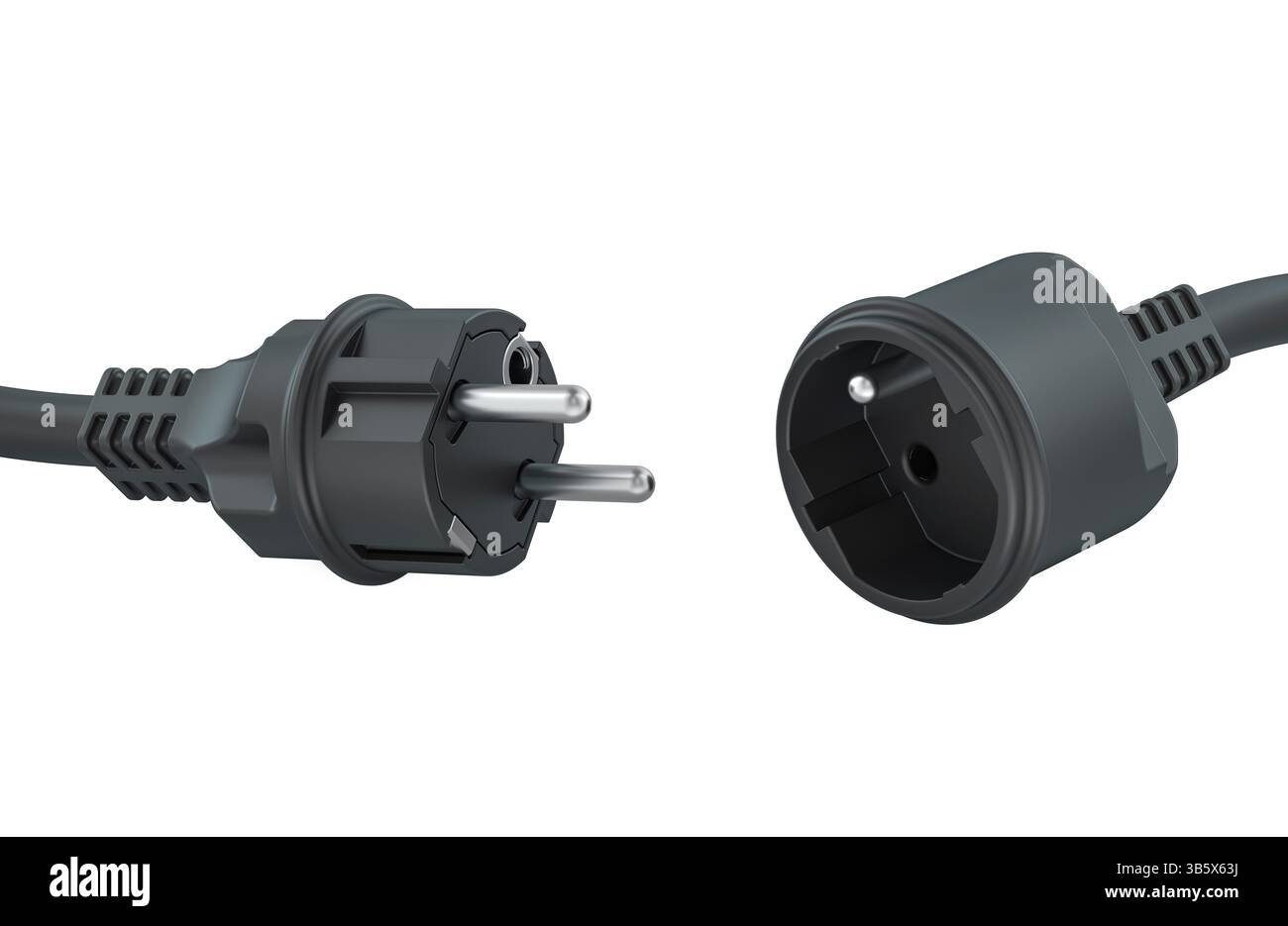 Power outage, concept. Electric Plug and Socket disconnection. 3D ...