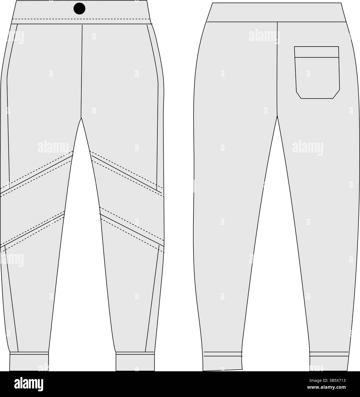 Geometric Seam Pants Technical Fashion Illustration | Flat Apparel ...