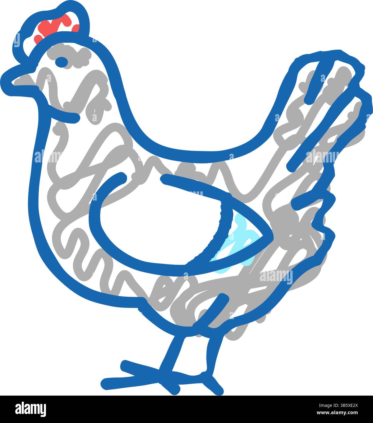 chicken bird icon doodle illustration Stock Vector Image & Art - Alamy