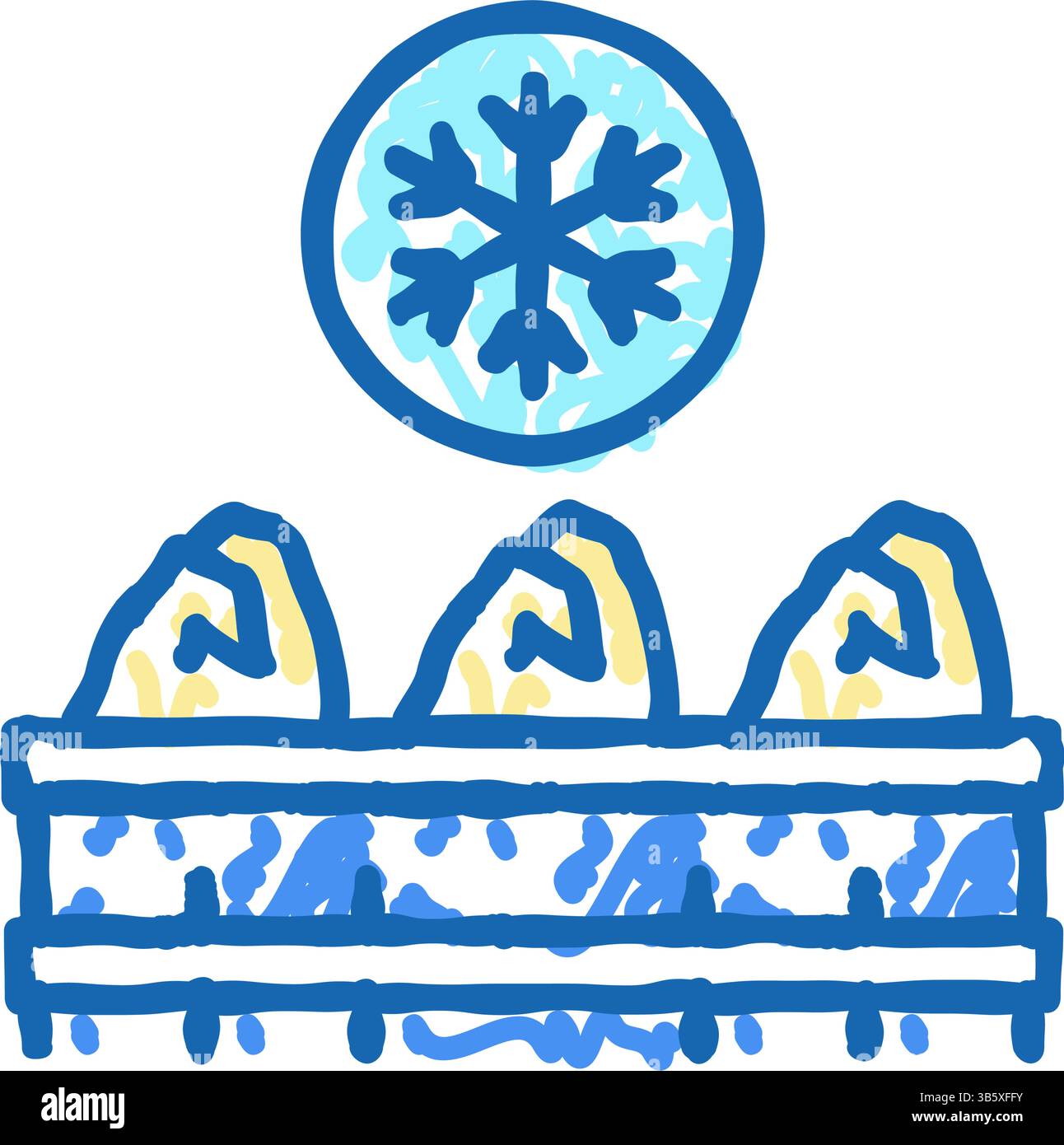 frozen chicken carcass meat icon doodle illustration Stock Vector Image ...