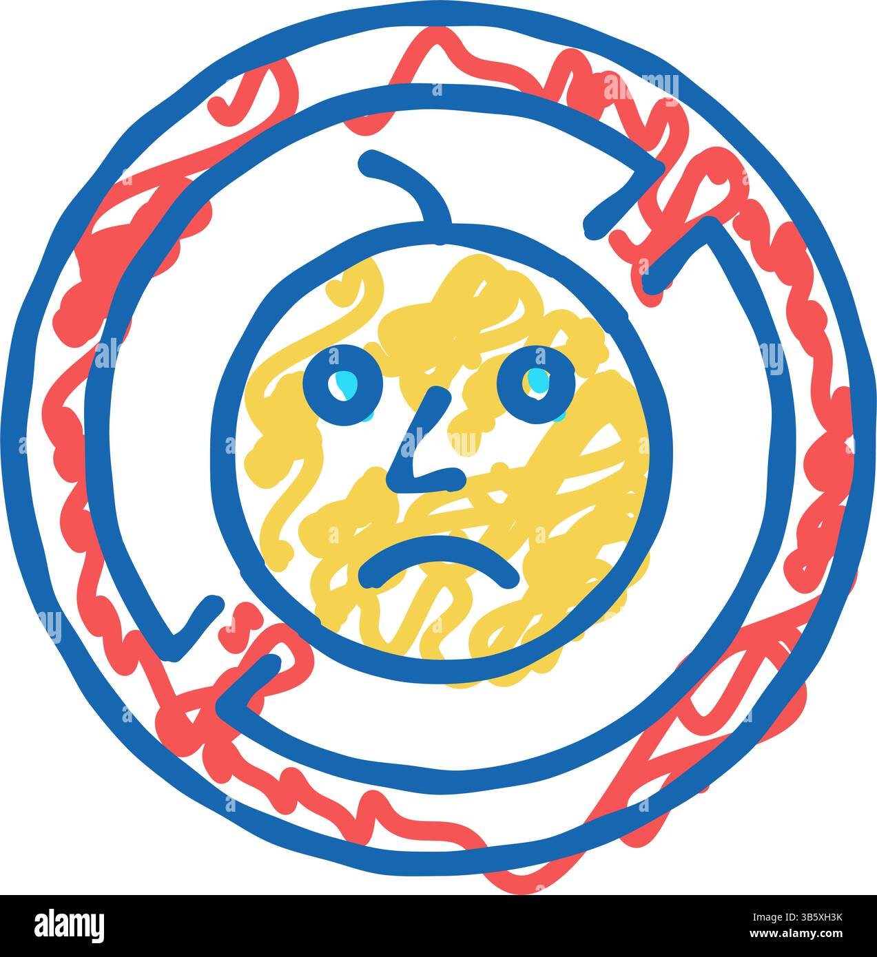 child prohibition sign icon doodle illustration Stock Vector Image ...